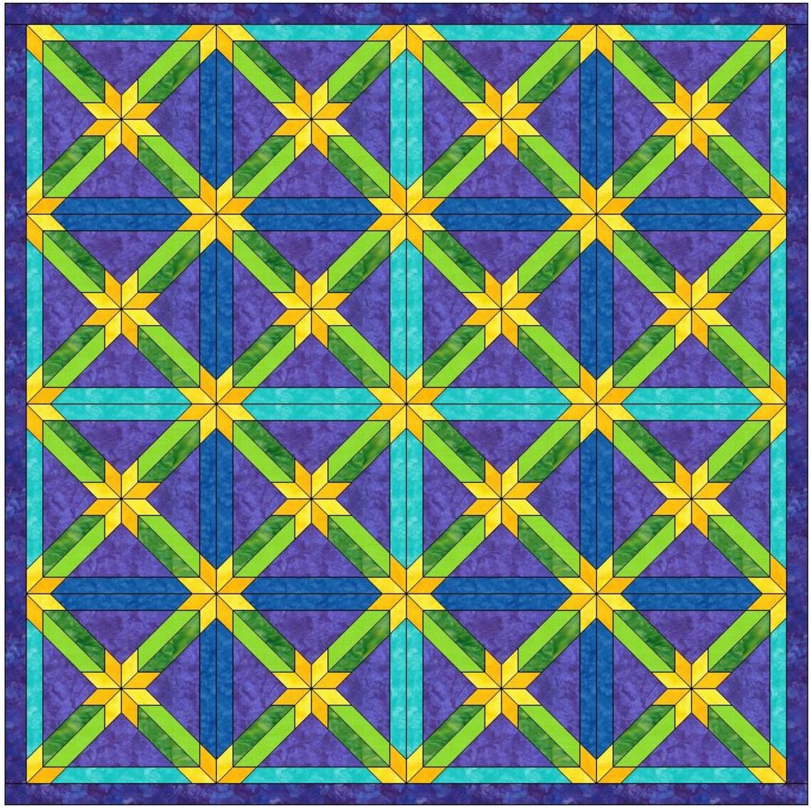 Double Sashed Hunter's Star Quilt 15 Inch Block Template - Etsy