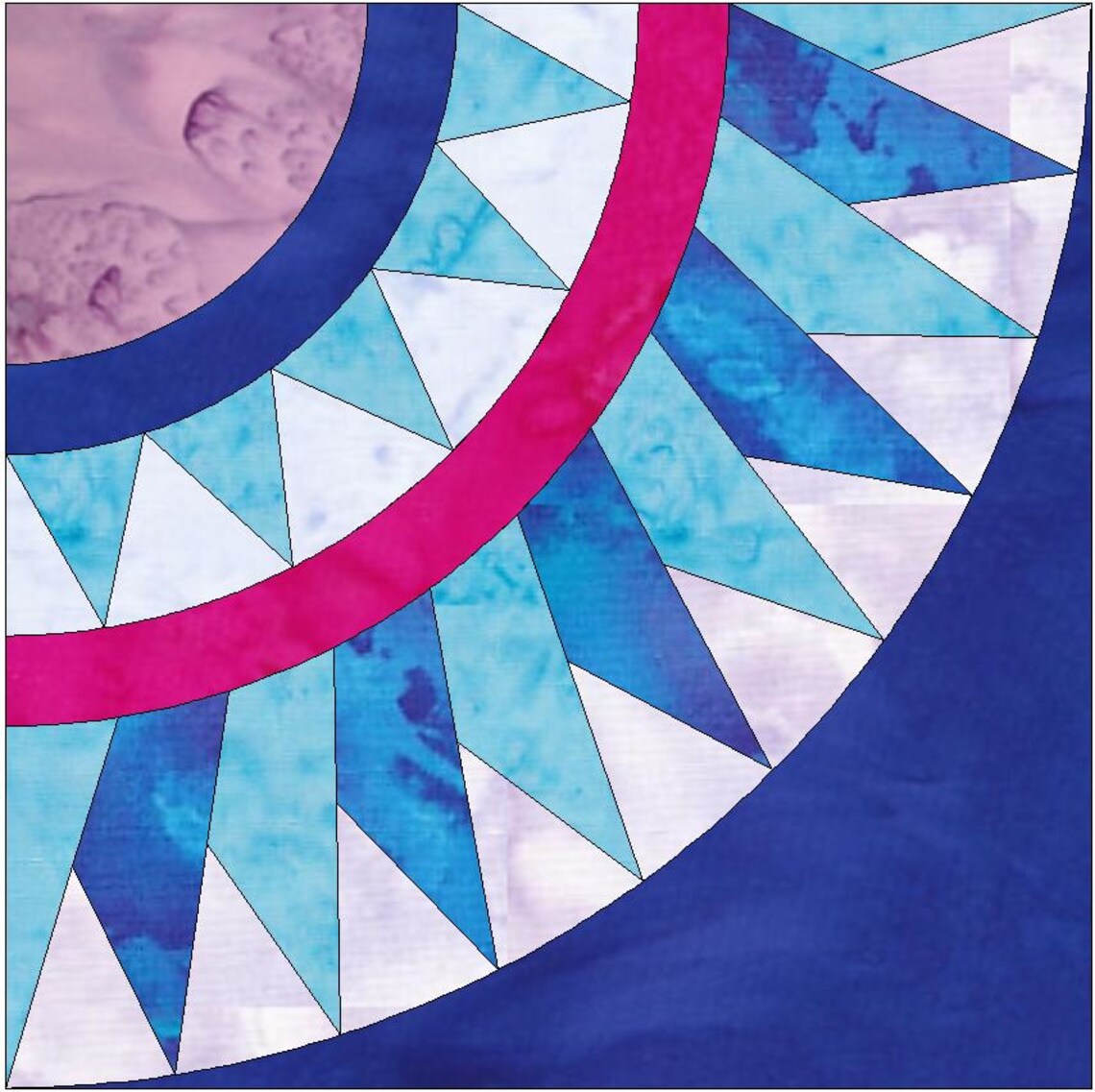 Overlapping Triangle Beauty Quilt 10 Inch Paper Piece | Etsy