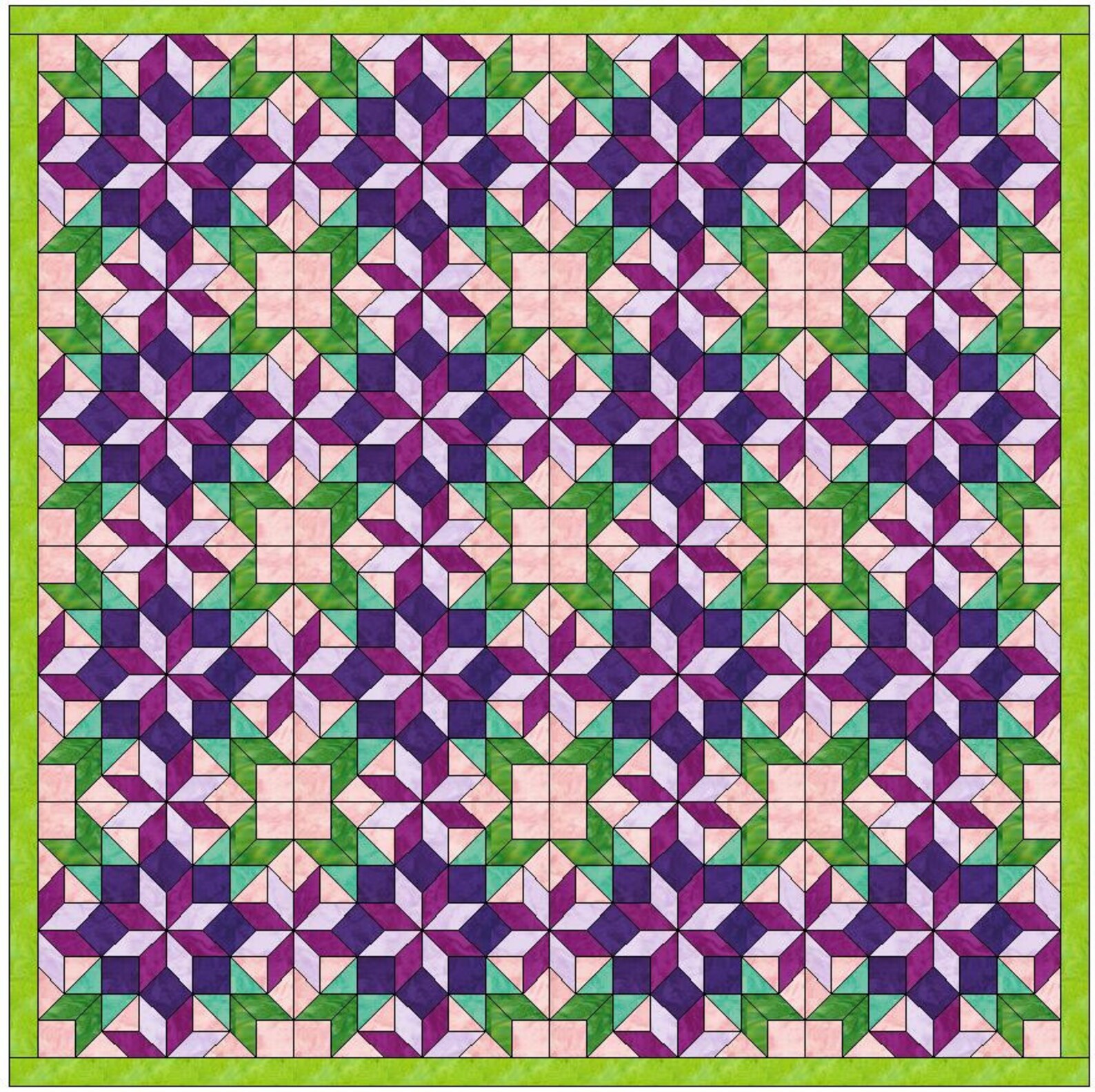 Starry Night Flower Quilt Template Quilting Block Pattern PDF - Etsy