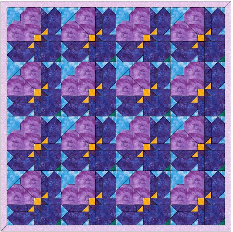 Pansy Quilt Paper Piece Foundation Quilting Block Pattern PDF - Etsy