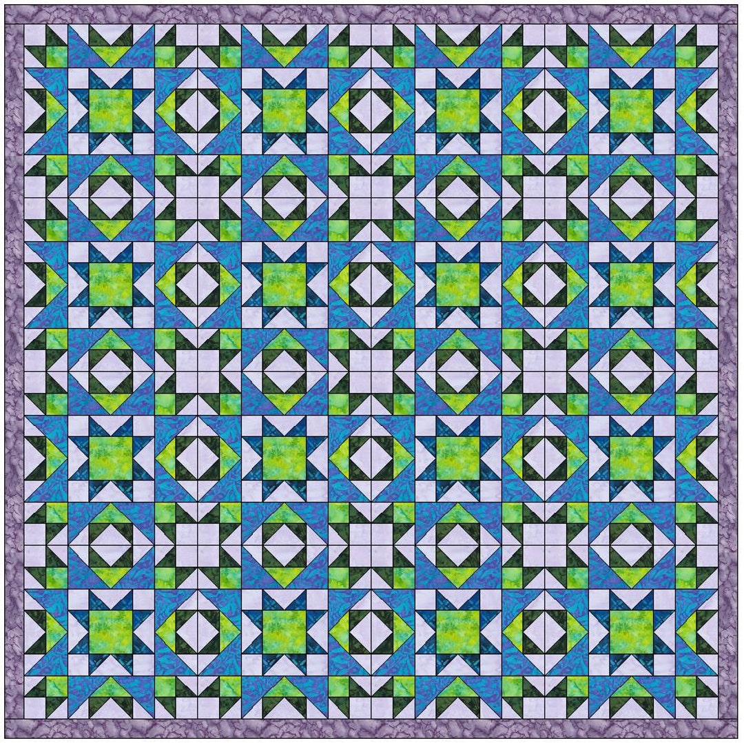 Odd Fellows Chain Star Quilt 15 Inch Block Template Quilting Block ...