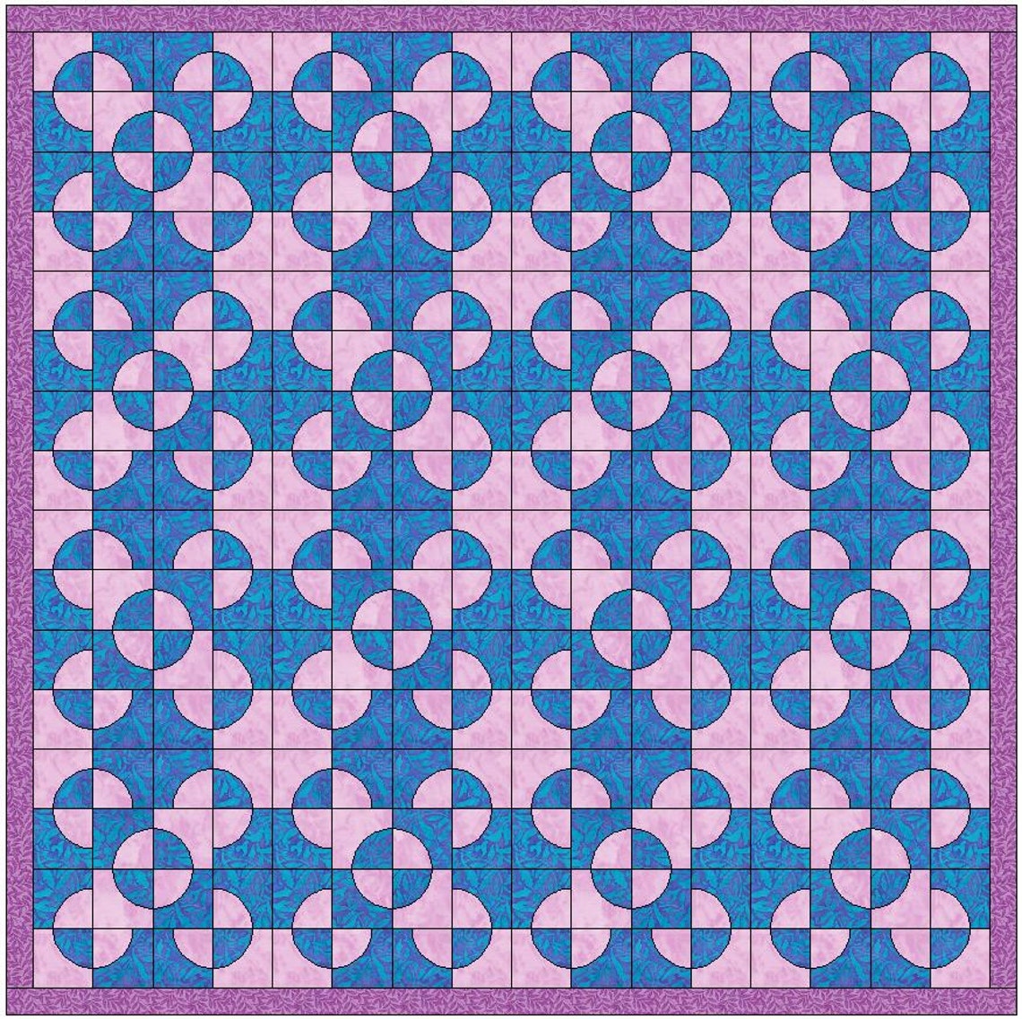 Drunkard's Path Variation Quilt Block Template Quilting - Etsy Canada