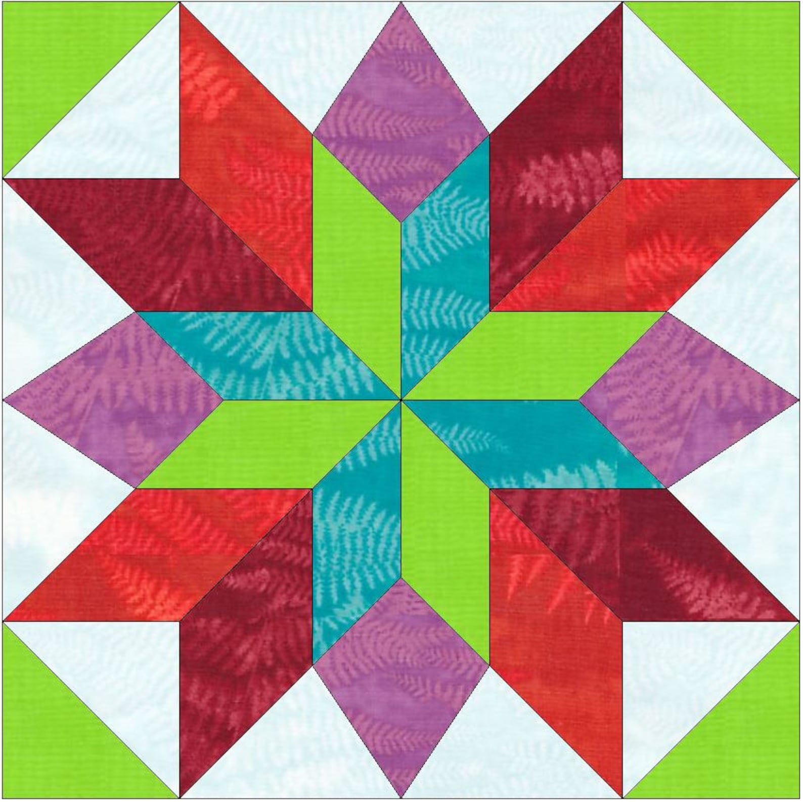 Lu's Star Quilt Template 15 Inch Block Pattern PDF - Etsy