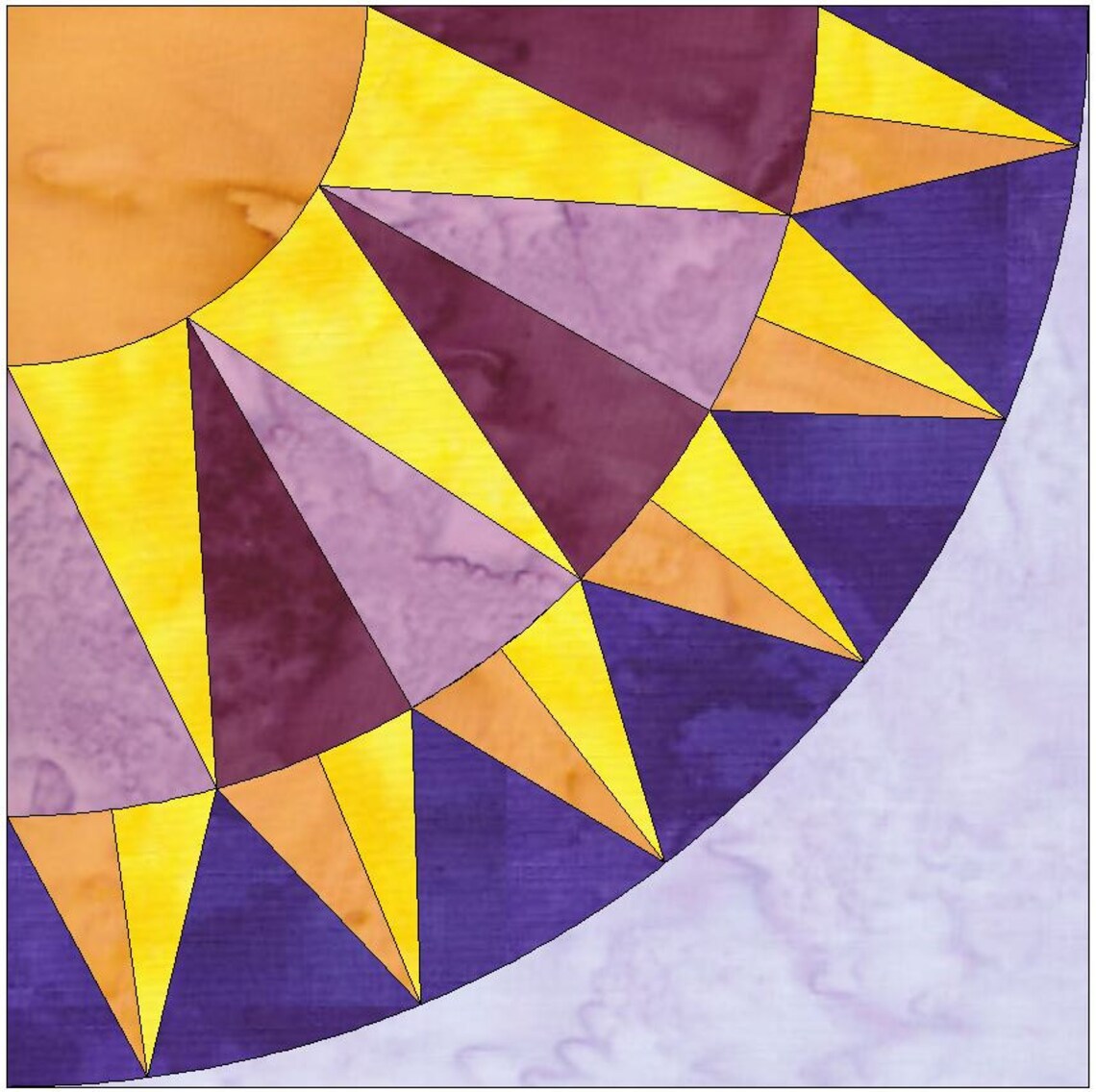 Shadow Arc Beauty Paper Piece Foundation Quilting Block Pattern PDF - Etsy