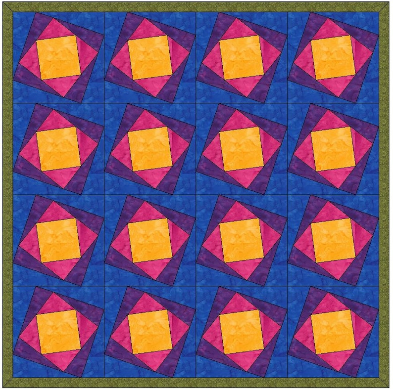 Tilted Spiral Log Cabin Quilt Paper Foundation Quilting Block - Etsy