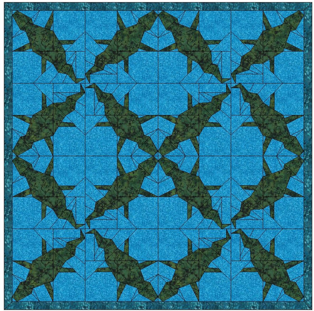 Alligator Quilt Paper Piece Foundation Quilting Block Pattern - Etsy