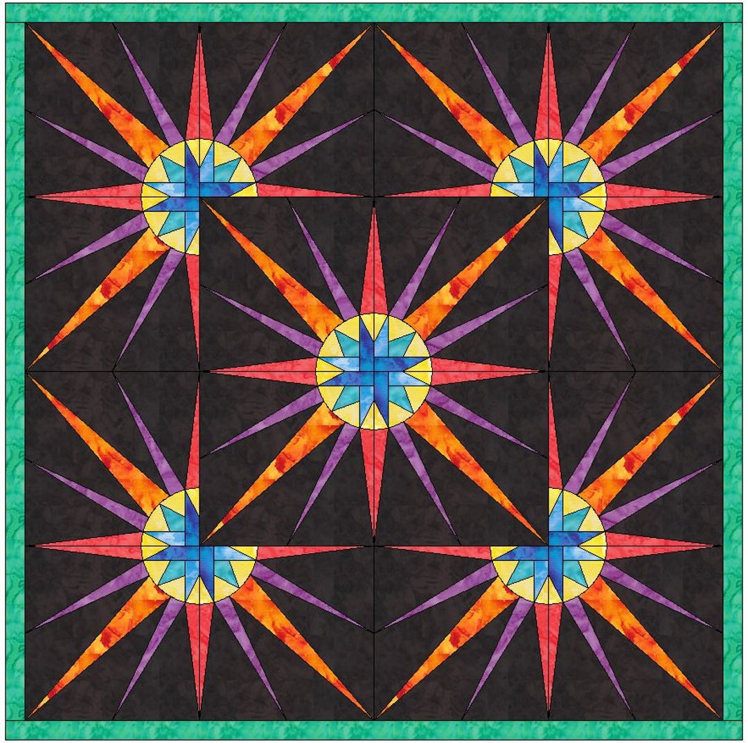 HC Quarter Star 6 Quilt 10 Inch Paper Piece Foundation Quilting Block ...