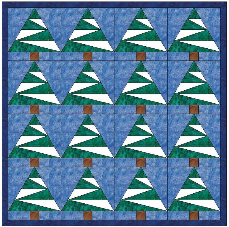 Pine Tree Quilt Paper Piece Foundation Quilting Block Pattern - Etsy