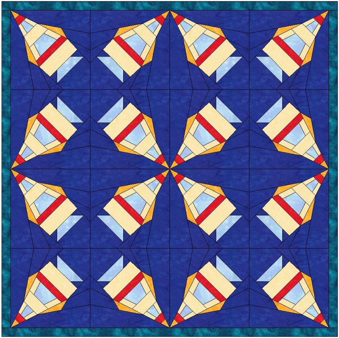 Toy Rocket Ship Quilt 10 Inch Paper Piece Foundation Quilting - Etsy