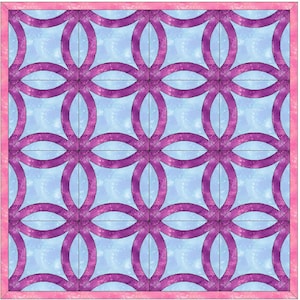 Simple Double Wedding Ring Quilt Block Template Pattern PDF - Etsy