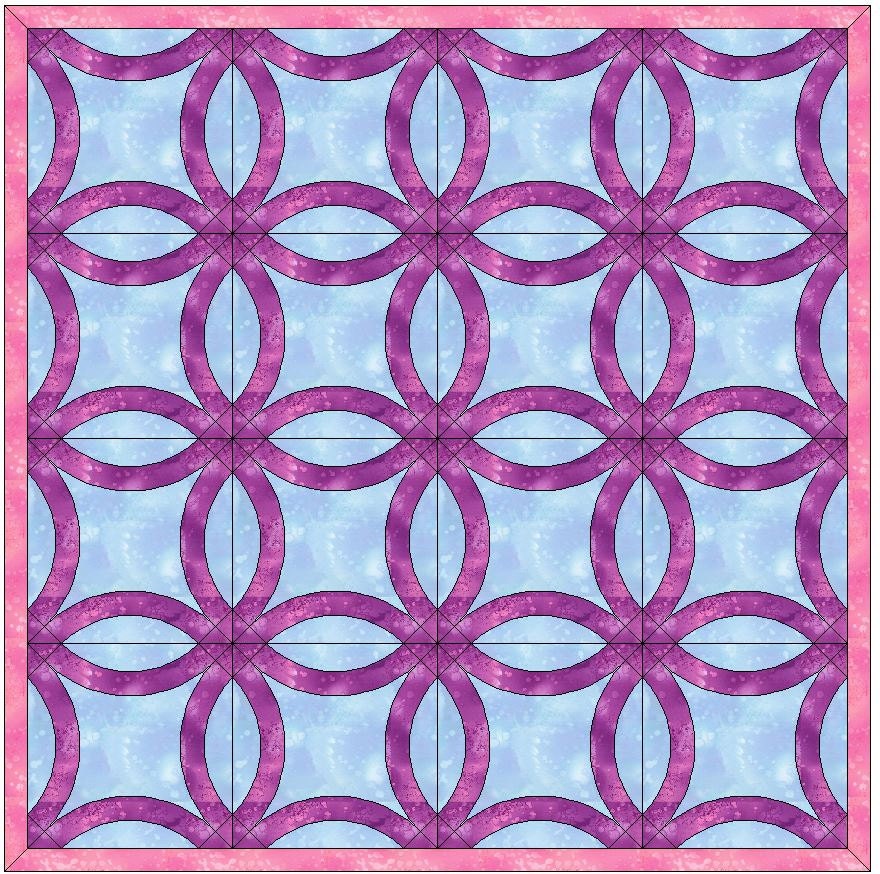 Simple Double Wedding Ring Quilt Block Template Pattern PDF - Etsy