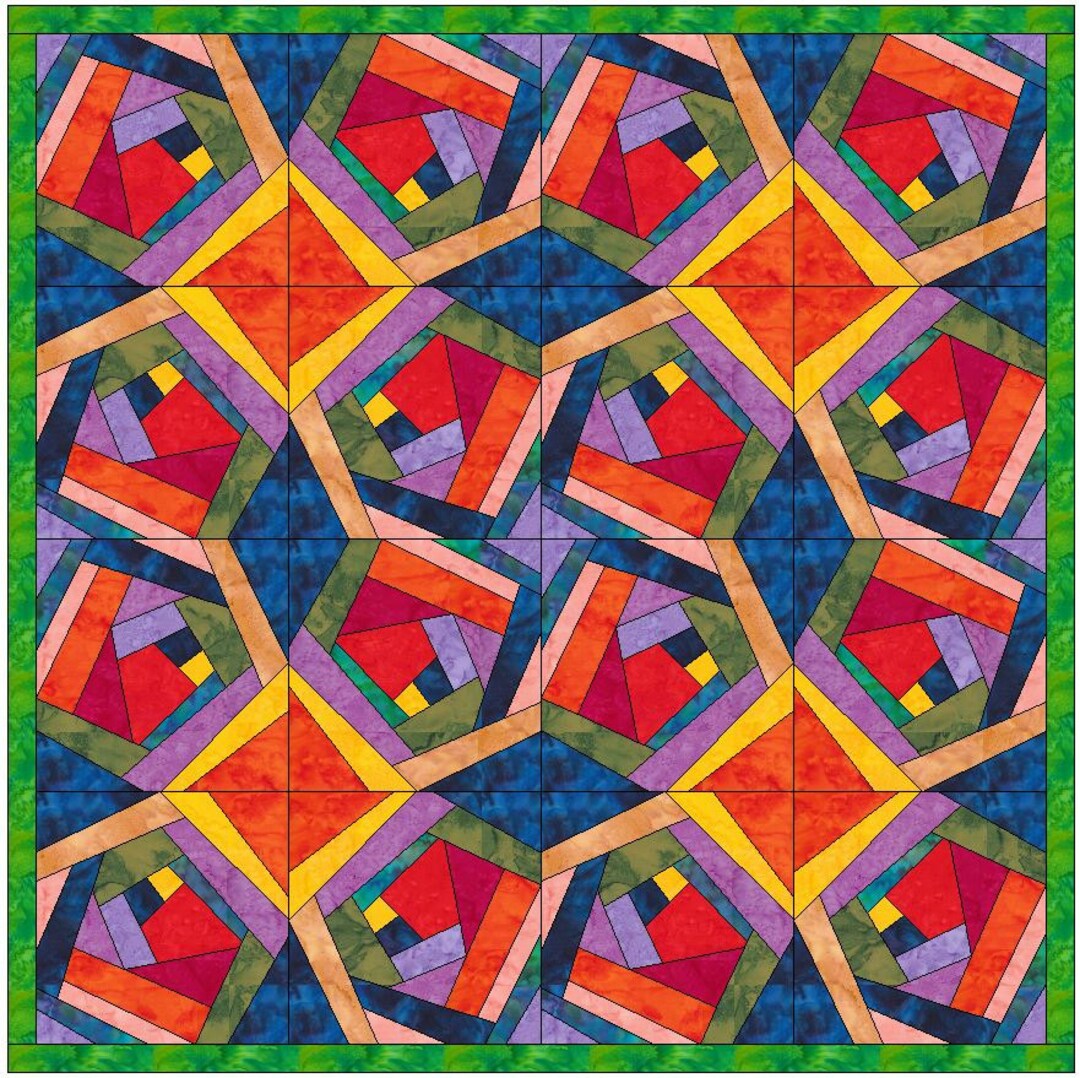 Complex Crazy Patch 3 Quilt Paper Foundation Piece 12 Inch Quilting ...