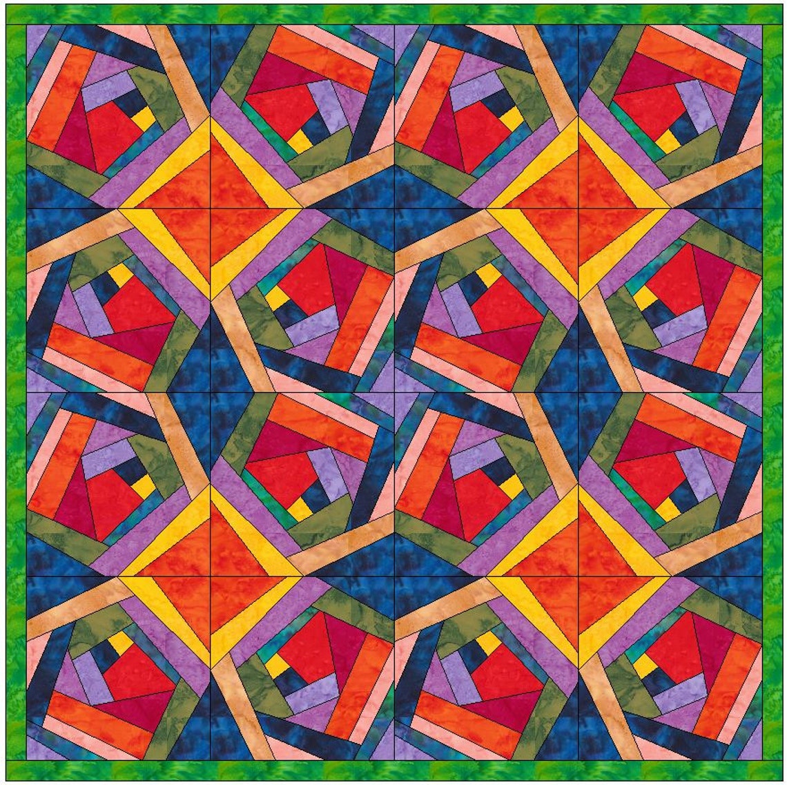 Complex Crazy Patch 3 Quilt Paper Foundation Piece Quilting Block ...