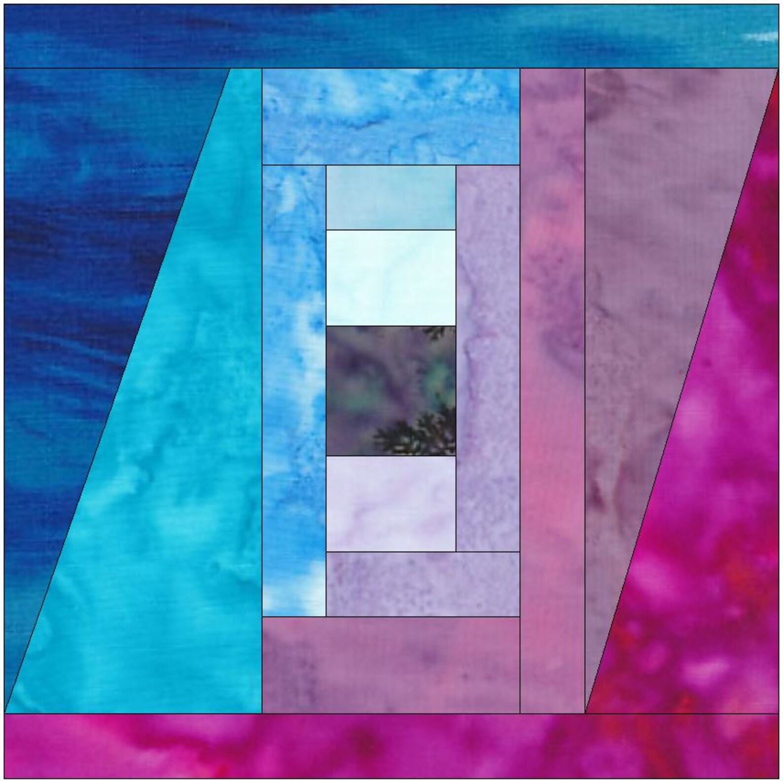 Crazy Log Cabin Quilt Paper Piece Foundation Quilting Block Pattern PDF ...