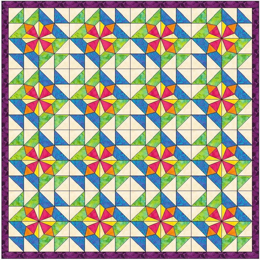 Windmill 2 Quilt 15 Inch Template Quilting Block Pattern PDF - Etsy