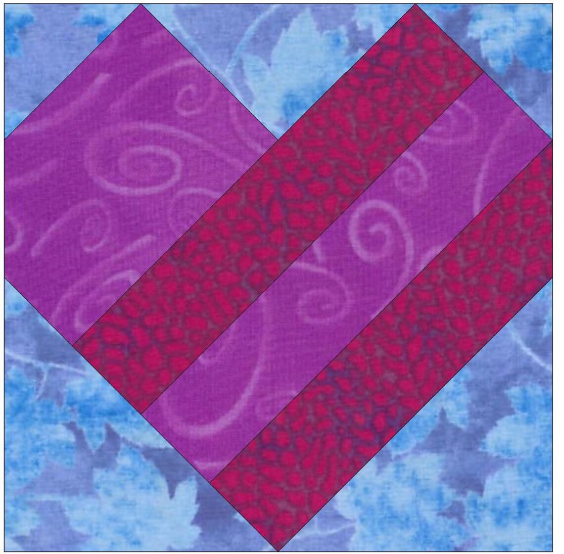 Strip Heart Quilt Paper Piece Foundation Quilting Block - Etsy