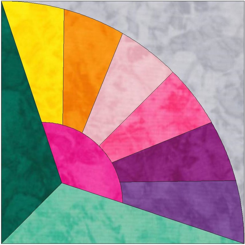 Floating Fan Quilt Template Quilting Block Pattern PDF - Etsy UK