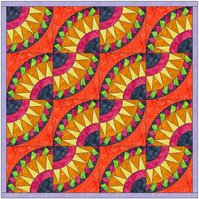 Overlapping Triangle Beauty 2 Quilt Paper Piece Foundation - Etsy