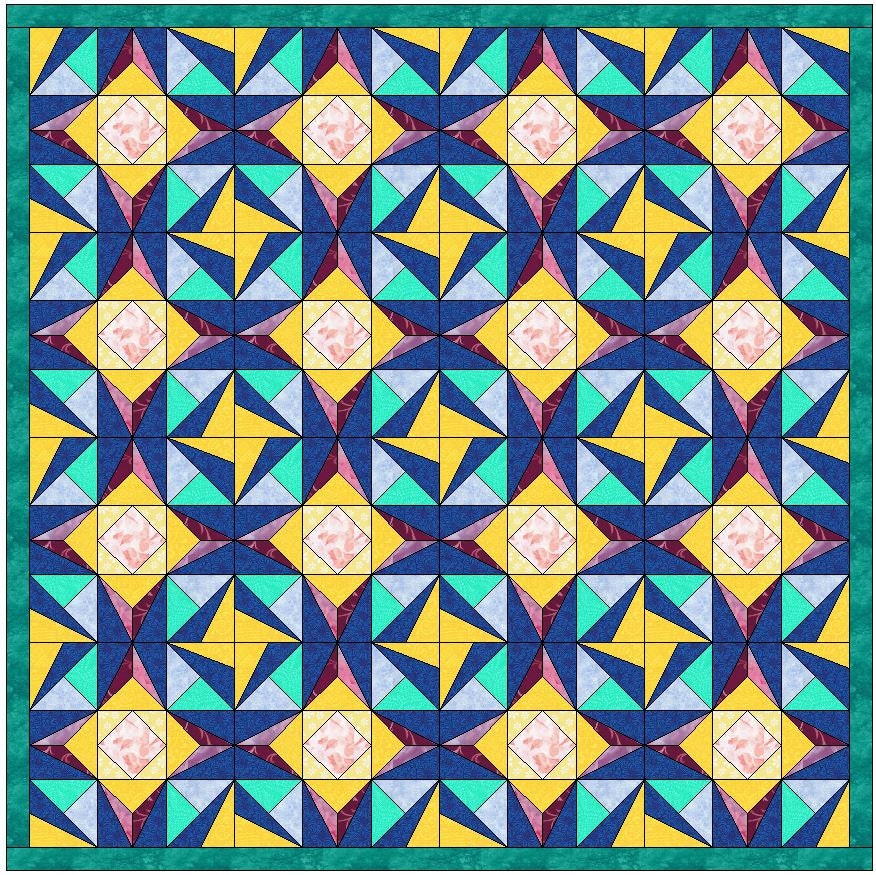 Puzzle Ball Star Quilt Paper Piecing Foundation 10 Inch Block Pattern ...