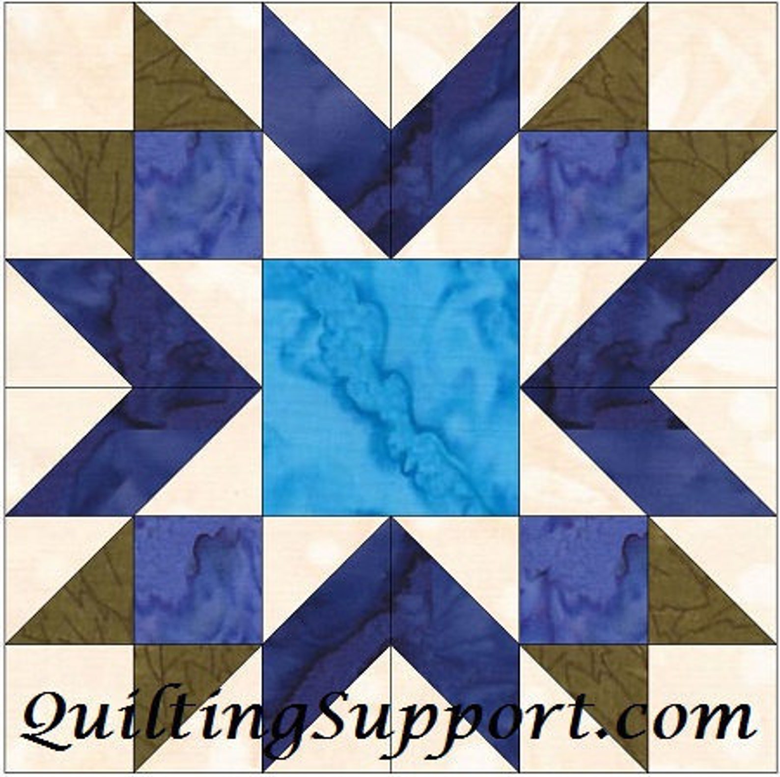 Sweet Stars Quilt 15 Inch Block Set of 4 Template Quilting Block ...