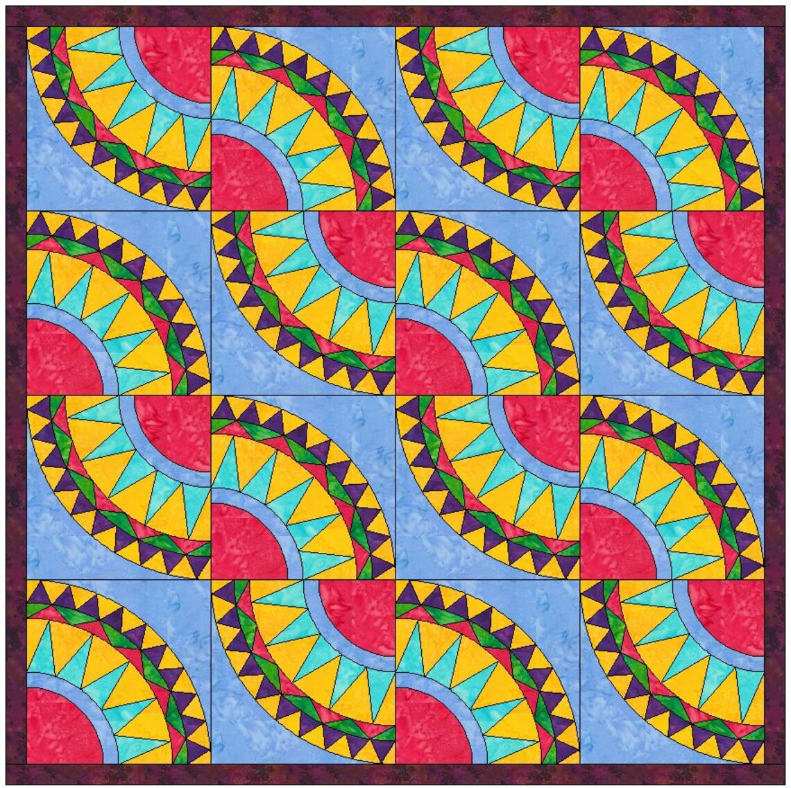 Rick Rack Beauty 2 Paper Piece Foundation Quilting Block - Etsy