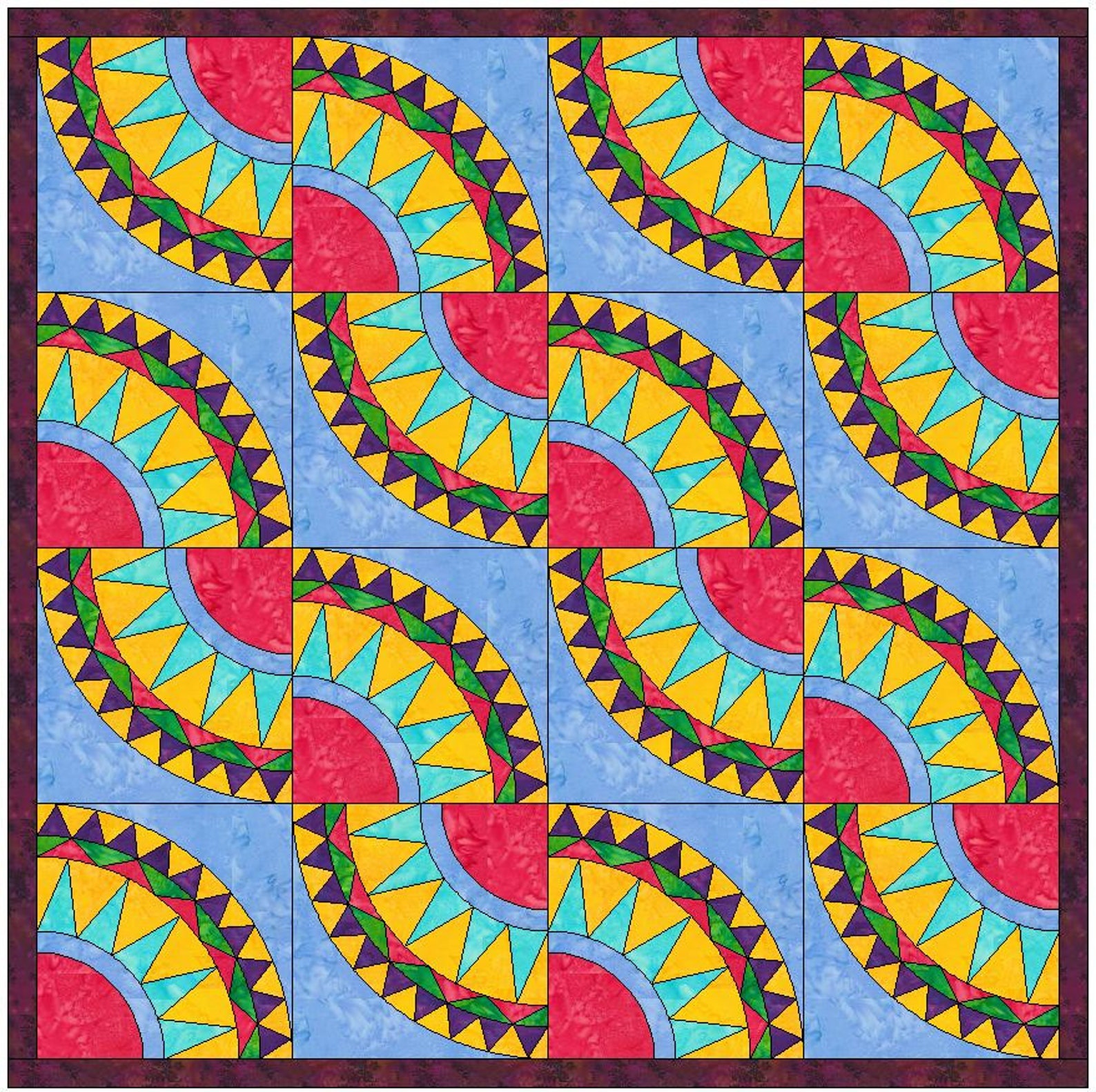 Rick Rack Beauty 2 Paper Piece Foundation Quilting Block - Etsy