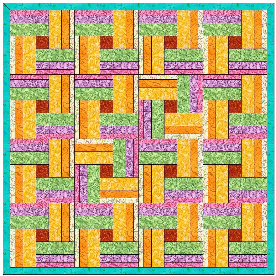 Woven Logs Quilt Log Cabin Paper Piece Foundation Quilting Block ...