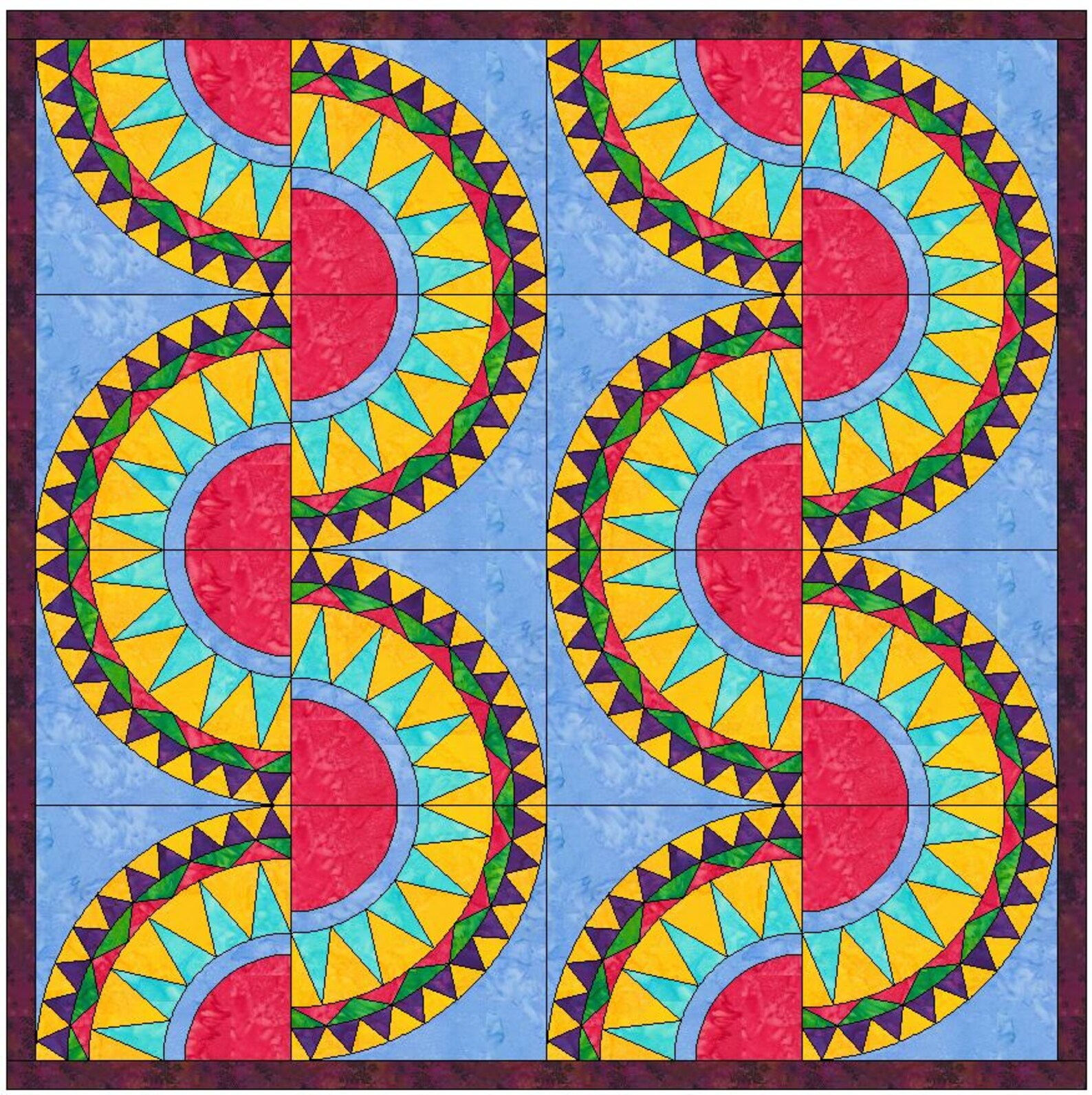 Rick Rack Beauty 2 Paper Piece Foundation Quilting Block - Etsy