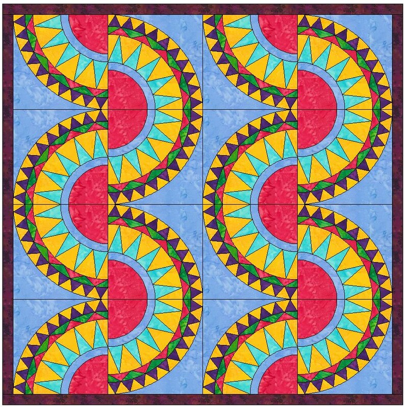 Rick Rack Beauty 2 Paper Piece Foundation Quilting Block - Etsy