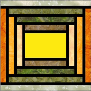 Stained Glass Log Cabin Variation 2 Quilt Paper Piece Foundation ...