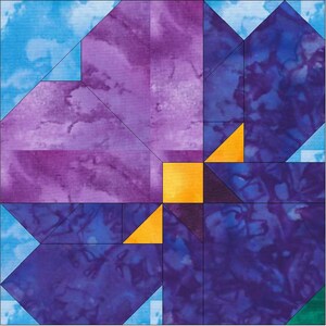 Pansy Quilt Paper Piece Foundation Quilting Block Pattern PDF - Etsy