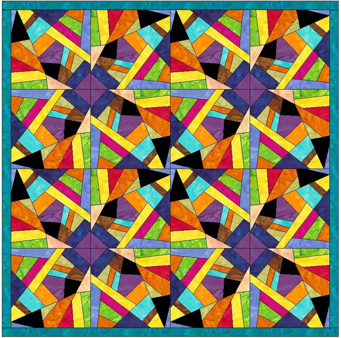 Complex Crazy Patch 9 Quilt Paper Piece Foundation 12 Inch - Etsy