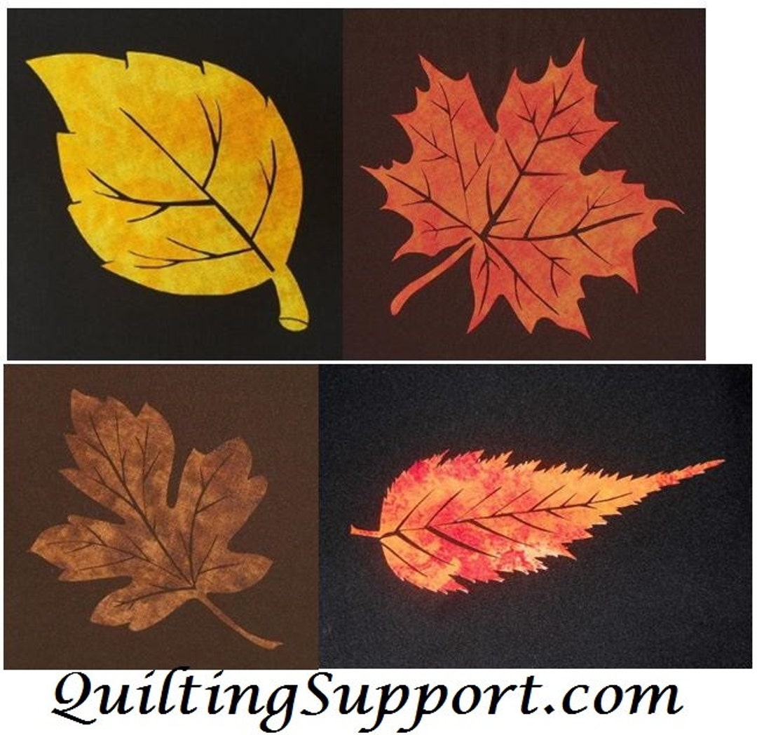 Leaf Fall Autumn Quilt Applique Pattern Design (set 1) - Etsy