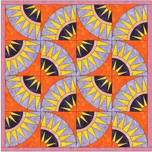 Radiant Beauty Quilt Paper Piece Foundation Quilting Block Pattern PDF ...