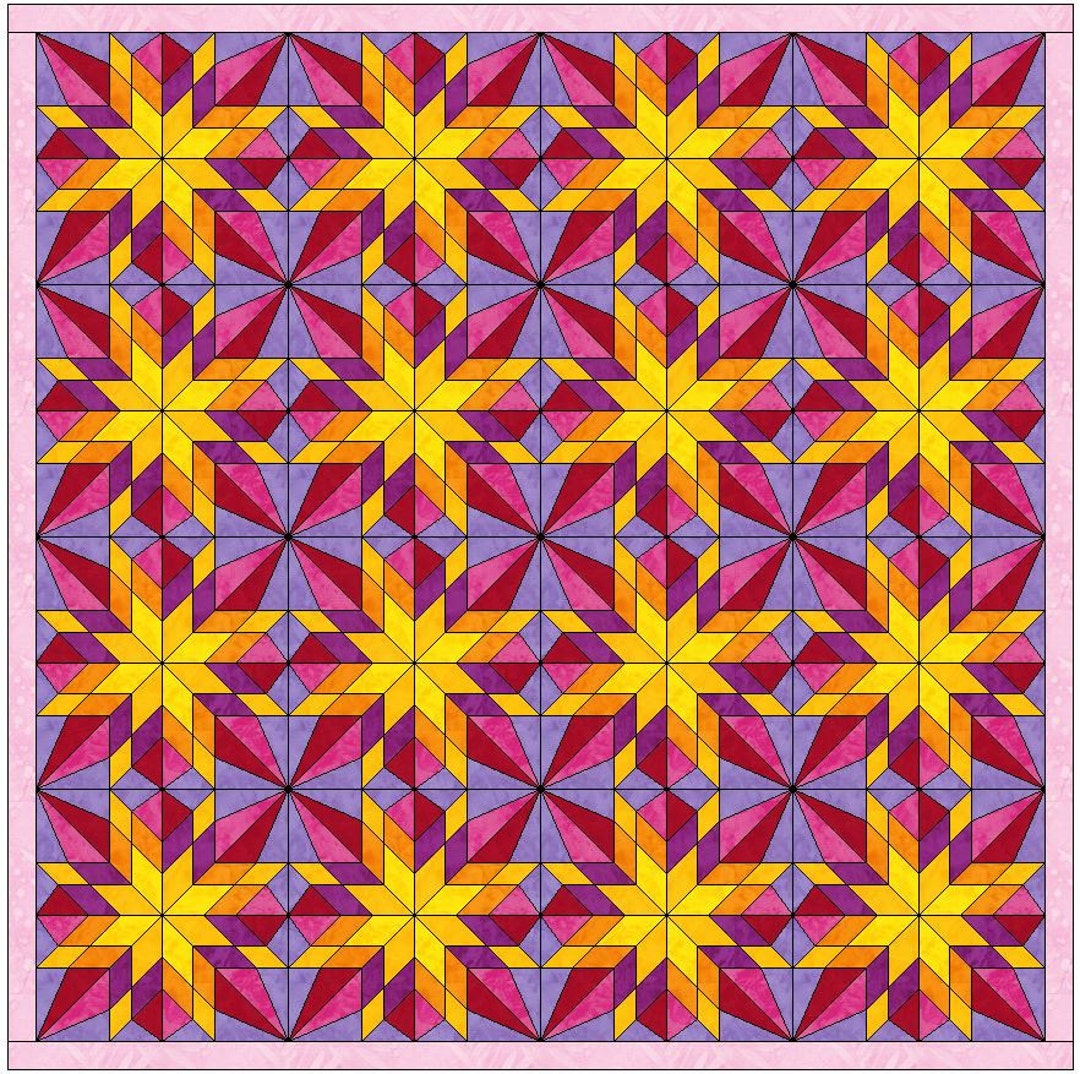 HC Star 2 Quilt 15 Inch Block Template Quilting Block Pattern PDF - Etsy
