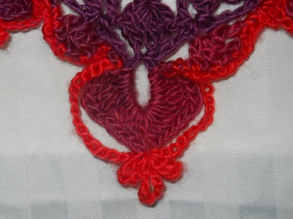 Cupid's Bleeding Heart Shawl Wrap Pattern With Chart | Etsy