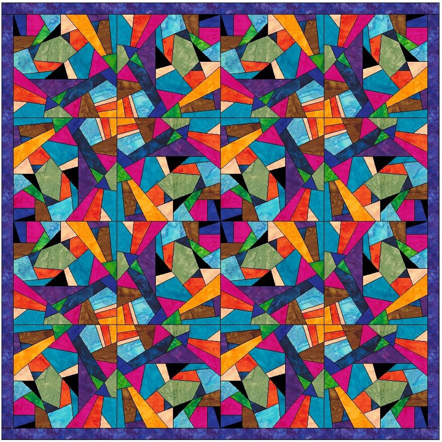 Complex Crazy Patch 13 Quilt Paper Piece Foundation Block - Etsy