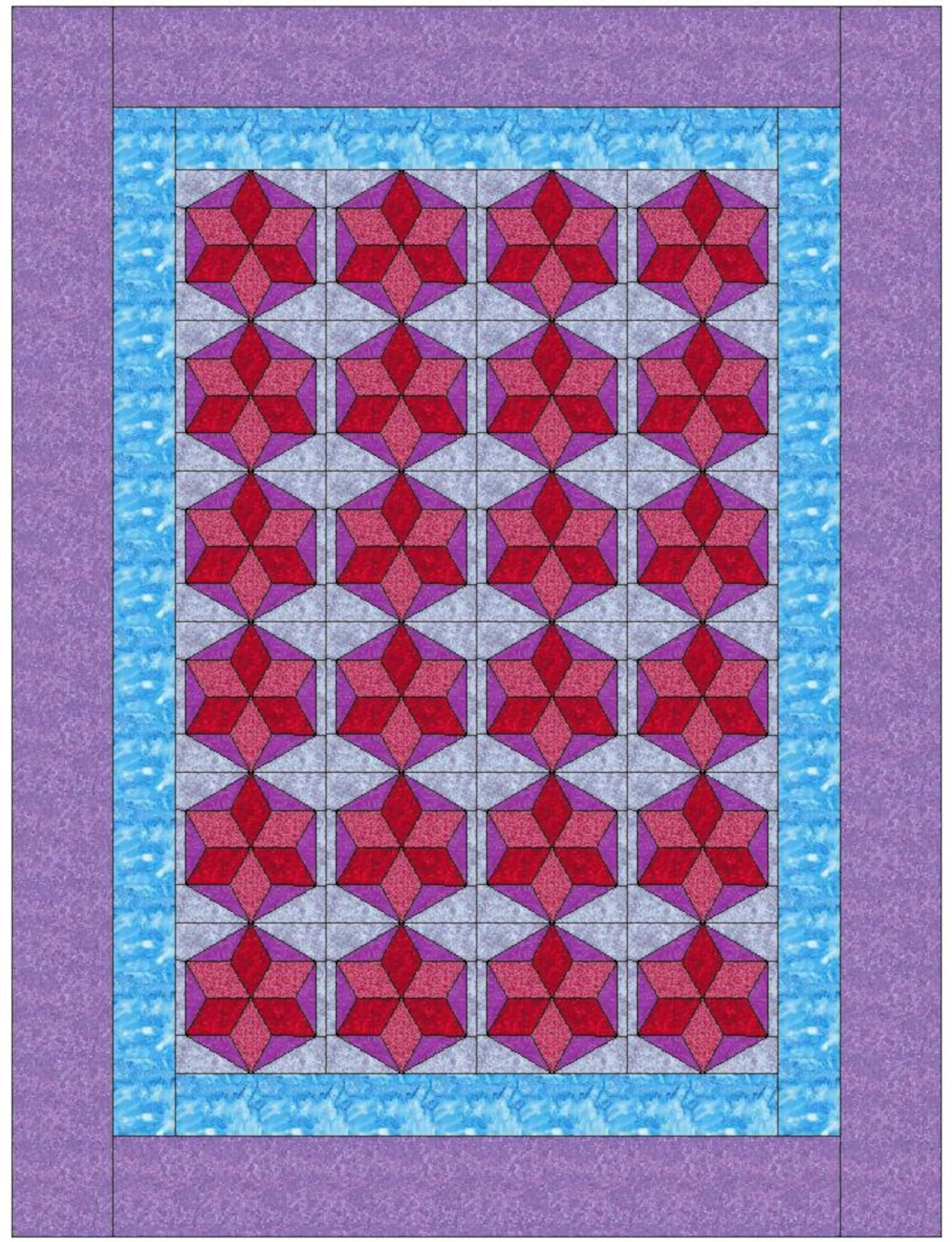 Six Pointed Star Hexagonal Quilt Template Quilting Block - Etsy