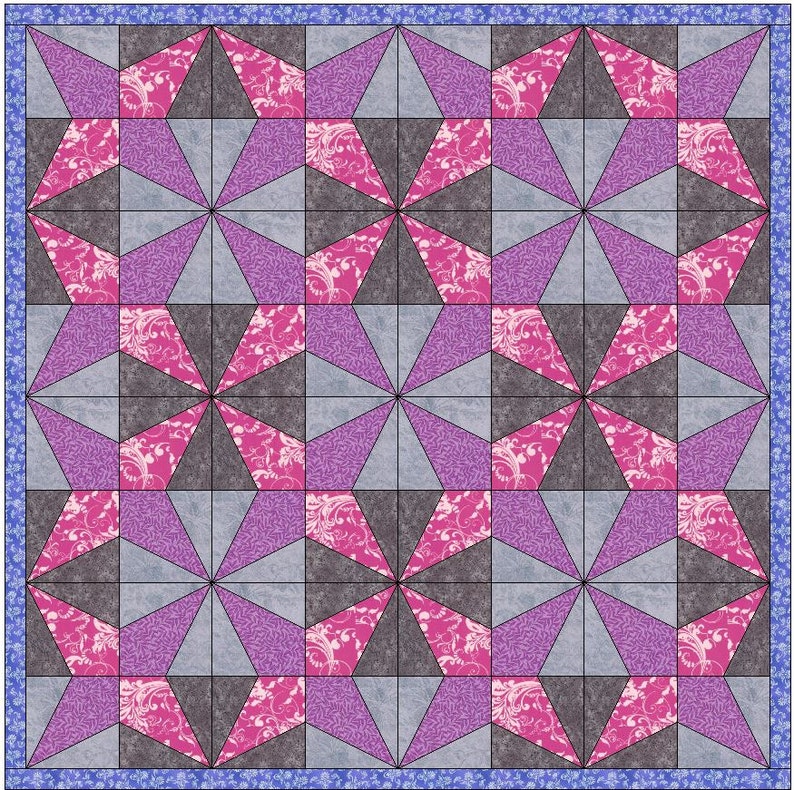 Hummingbird Star Quilt Template Quilting Block Pattern PDF - Etsy