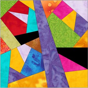 Complex Crazy Patch Quilt Set 5 Paper Foundation Piecing Quilting 4 ...
