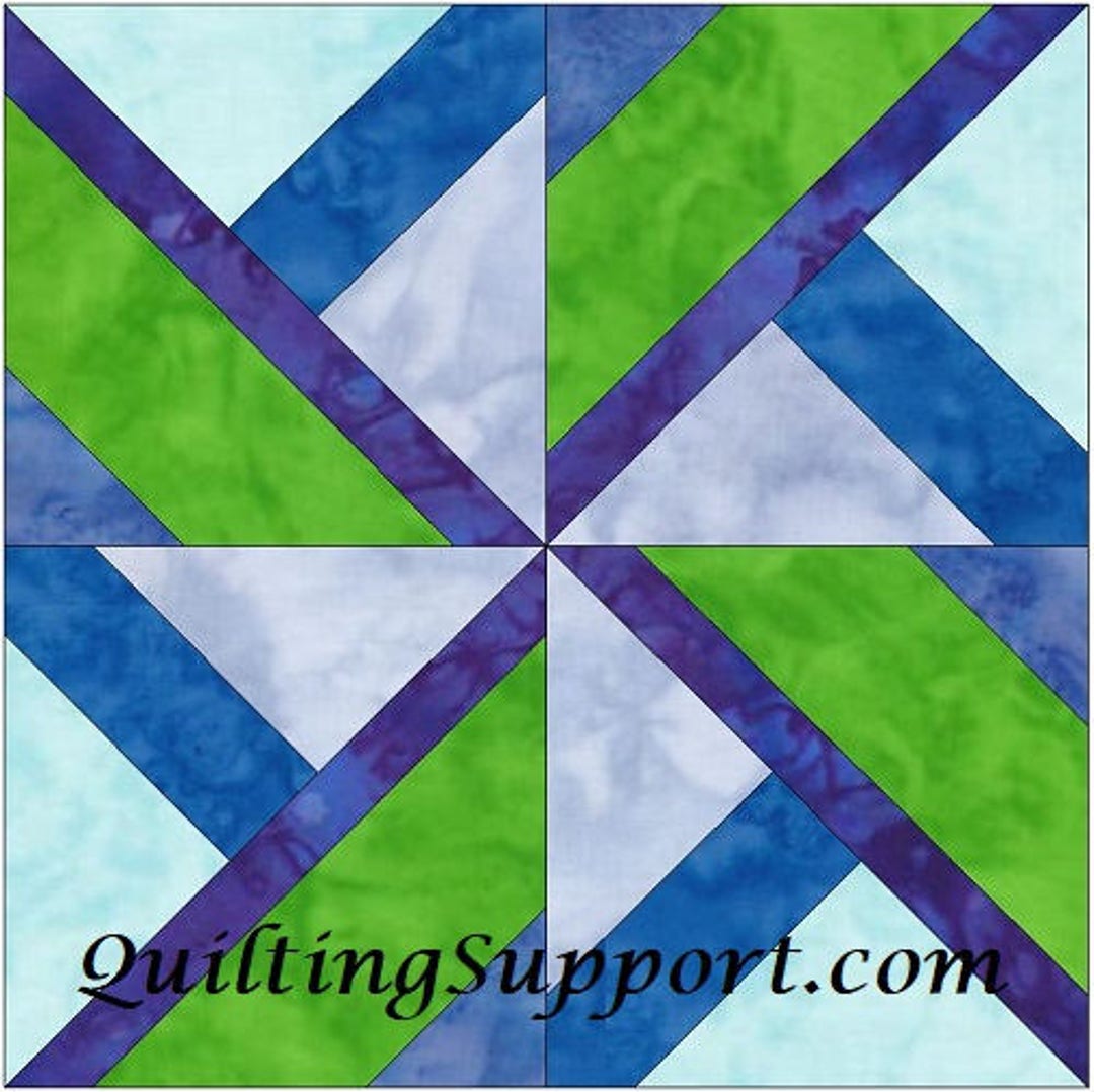 Seattle Pinwheel Quilt 10 Inch Paper Piece Foundation Quilting Block ...