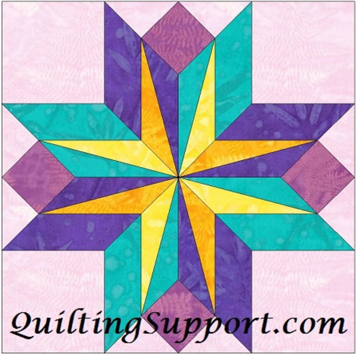 Star Quilt Block Set of 4 15 Inch Paper Piece Template | Etsy