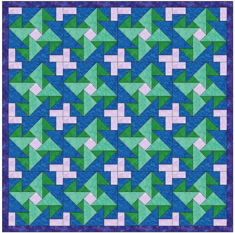 Whirligig Origami Quilt Template 10 Inch Block Pattern PDF - Etsy