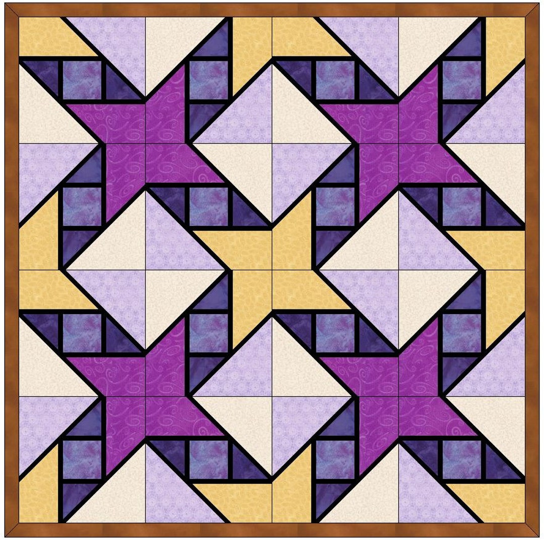Quarter Star Within a Star Quilt Paper Piece Foundation Quilting Block ...