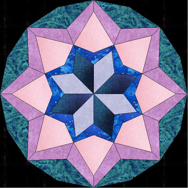 World Flower Quilt Gem 15 Inch Block Template Quilting Block | Etsy