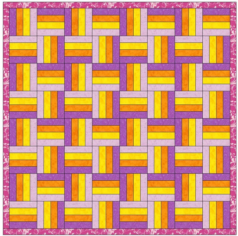 Four by Two Log Cabin Quilt Templates Quilting Block Pattern - Etsy