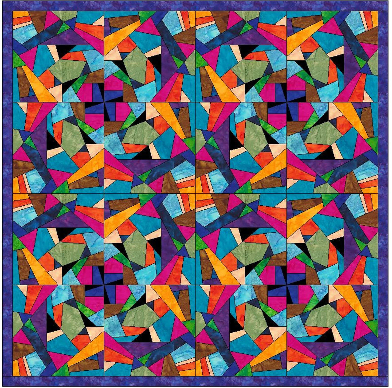 Complex Crazy Patch 13 Quilt Paper Piece Foundation Block Pattern PDF ...