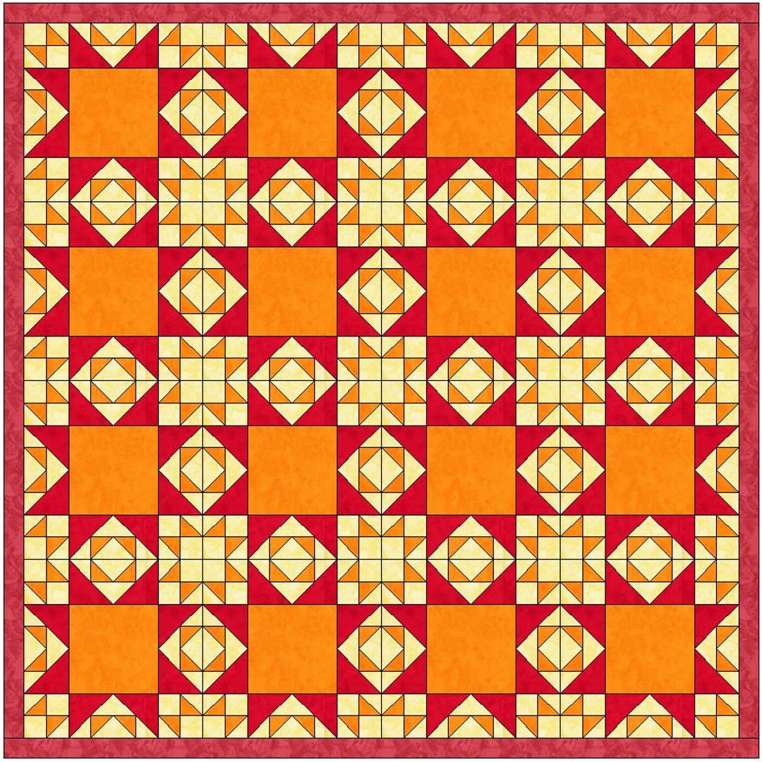 Odd Fellows Quilt Chain Variation Star 15 Inch Block Template Quilting ...