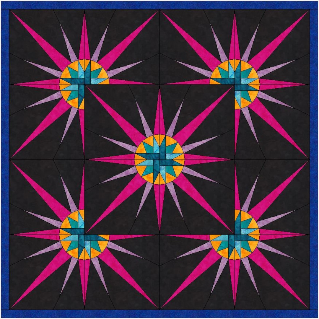 HC Quarter Star 3 Quilt 10 Inch Paper Piece Foundation Quilting Block ...