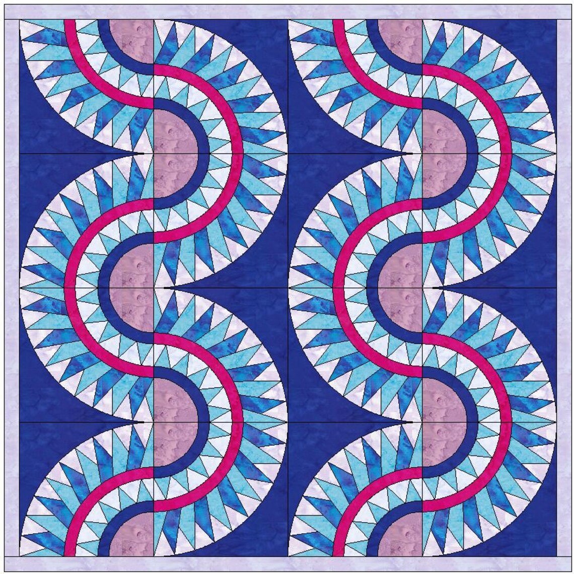 Overlapping Triangle Beauty Quilt 10 Inch Paper Piece | Etsy